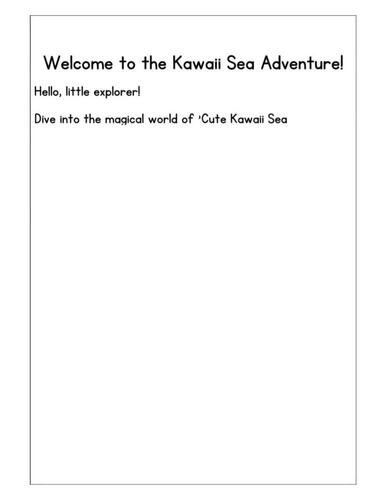 Cute Kawaii Sea Creatures Coloring Book for Kids | 24 Adorable Sea Creature