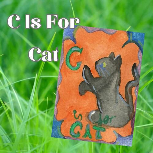 C Is For A Cat Watercolor Fun Whimsical Clip Art, Classroom Decor