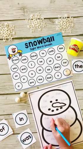 Snowball Sight Word Smash - Fry's First 100 Sight Words | TPT