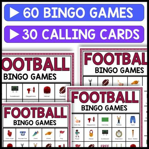 No Prep The Super Big American football bingo Bowl games activities
