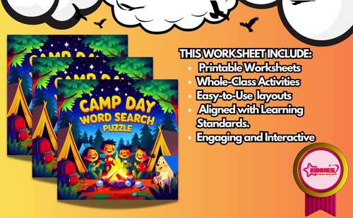 Summer Camping Day Word Search Puzzles Activities 2nd,3rd,4th,5th,6th ...