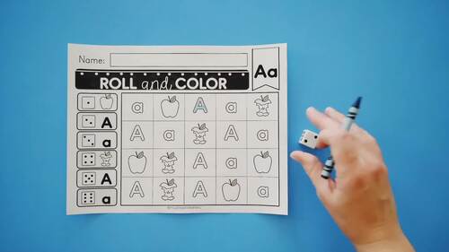 Alphabet Roll and Color | Beginning Sounds | Letter Writing | Dice Game