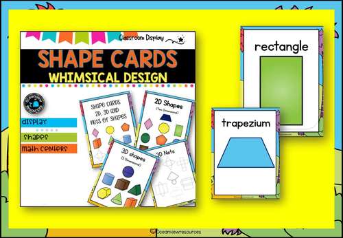 SHAPES POSTERS I 2D, 3D and Nets of Shapes l Classroom Decor I ...