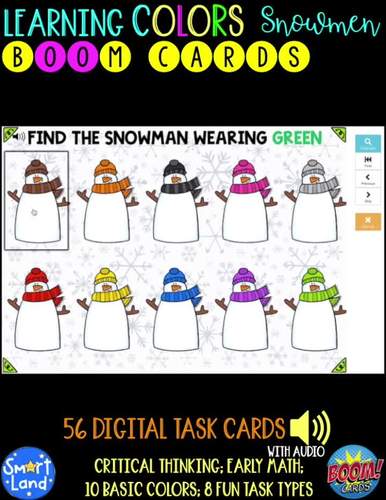 Learning Colors Boom Cards™_Snowmen | Distance learning | TpT