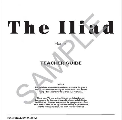 The Iliad Novel Units® Teacher Guide Novel Study | TPT