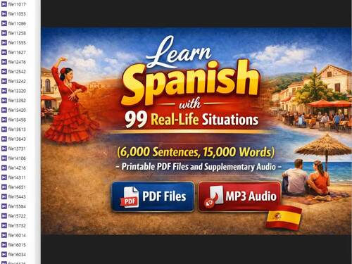 Learn Spanish with 6,000 Sentences(Printable PDF with Supplementary Audio)