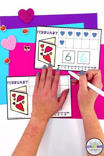 February Math Mats Numbers to 10 | PreK Kindergarten Number Mats