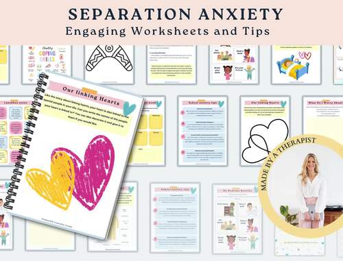 Kids separation anxiety workbook. CBT Worries, zones of regulation. Art ...
