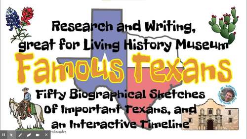 Famous Texans Living History Research and Presentation Project | TPT