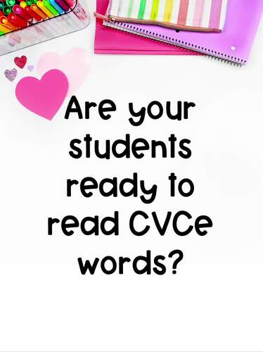 February/Valentines: CVCe Word Center | First Grade ELA Phonics Task Cards