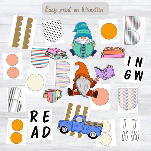 Library Bulletin Board Kit Spring Reading Book Gnomies, Door Decor ...