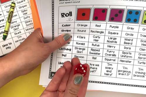 Dice and Draw Articulation Monsters by Creative Speech Lab | TPT