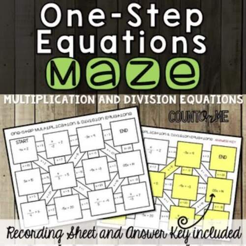 No Prep One Step Equations Maze - Multiplication and Division | TPT