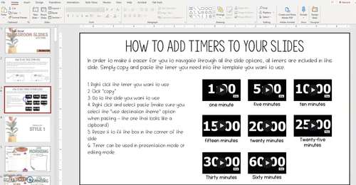 Daily classroom slides with timers - Modern Boho Classroom Decor