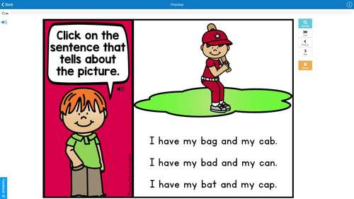 CVC Word Sentence Comprehension {Short a Edition} Boom Cards™ | TPT