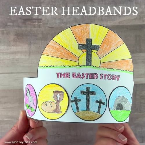 Easter Crowns Hats - He Is Risen And Easter Story - Coloring Religious ...