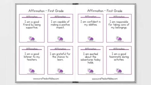 Affirmation Of The Day For First Grade | Morning Meeting Circle Time ...