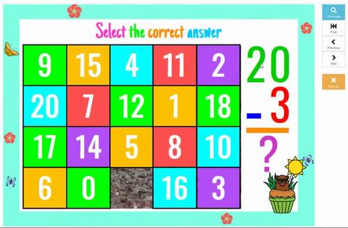 Groundhog Day Math Subtraction to 20 Mystery Picture Boom Cards Digital ...