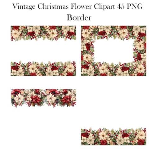 Vintage Christmas Flower Clipart by PinkPearly Design | TPT