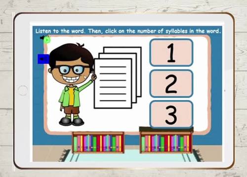 Counting Syllables Phonological Awareness (Boom Cards with Audio)