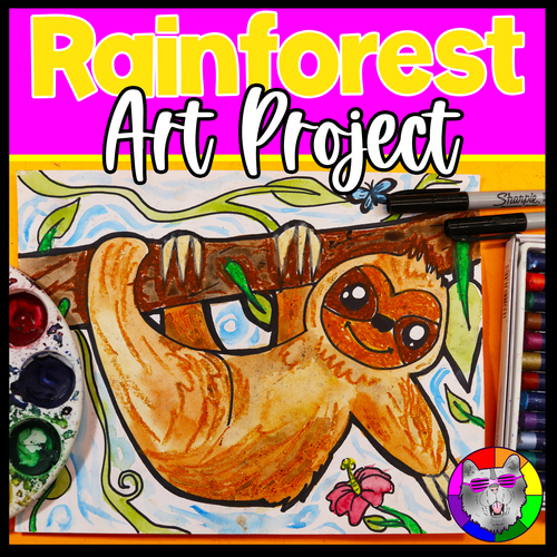 Art Lesson Tropical Rainforest Sloth Art Project Rainforest Art Lesson