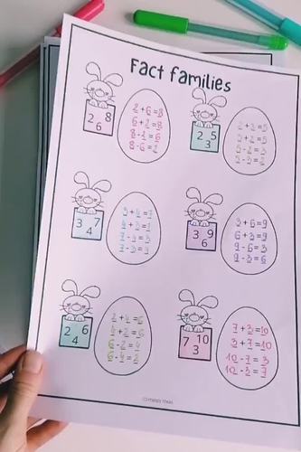 Easter Math Printable Activities Addition and Skip Counting by 2, 5, 10