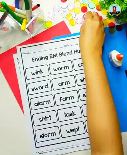 Ending RM Blend Worksheet by The Joy in Teaching | TPT