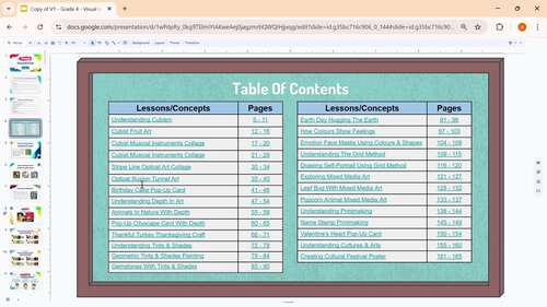 Grade 4 - Visual Arts - Ontario The Arts Curriculum - Google Lesson Slides