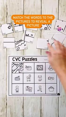 CVC Mystery Picture Puzzles - CVC Hidden Pictures - CVC Activities