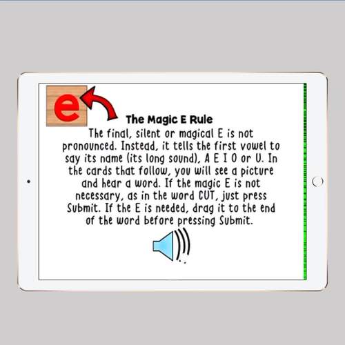 Short and long vowel sounds with Magic E Game 2 | Boom cards with Audio
