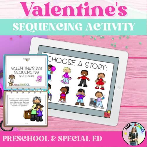 Valentines Day Sequencing and Story Retell Preschool and Speech Activity