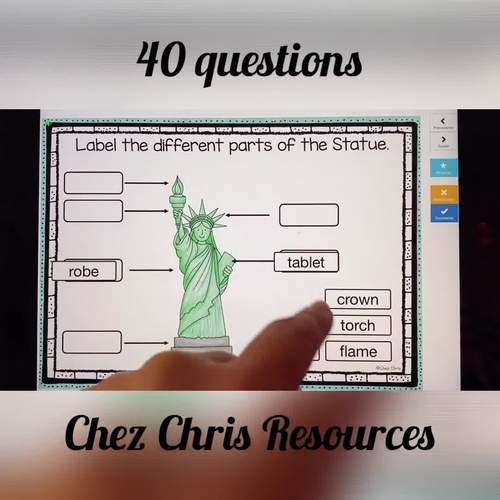 BOOM Cards : the Statue of Liberty - Distance Learning by Chez Chris