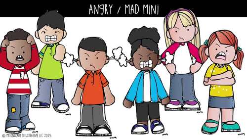 Angry Mad clip art, Emotions clip art, Expressions clip art MINI