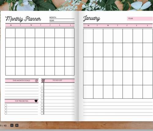 Printable Productivity Planner, Daily, Weekly Planner, Digital Adhd Planner