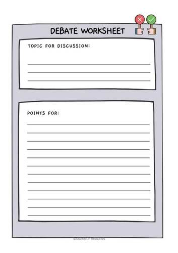 Printable Debate Organizer and Planner by TeacherUP | TPT