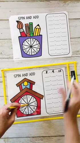 Back to School Addition Mats to 20 - Hands On Addition Practice - Spin ...