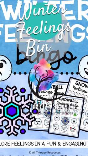 WINTER Feelings Bingo - Identifying and Recognizing Emotions SEL Game