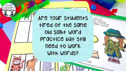 Reading File Folder Games RF.K.3.C: Sight Word Puzzles | TpT