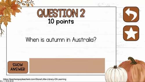 Autumn Trivia PowerPoint™ Game by Little Library of Learning | TPT