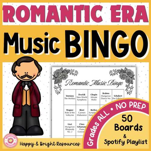 ROMANTIC Era Music Bingo Game | Music History Listening Activity ...