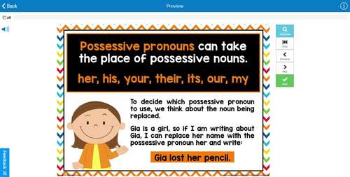 Possessive Pronoun Boom Cards by Second Grade Smiles | TPT