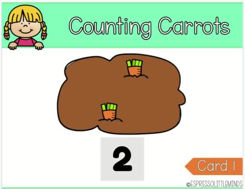 Spring Counting Carrots Kindergarten Math Center by Espresso Little Minds