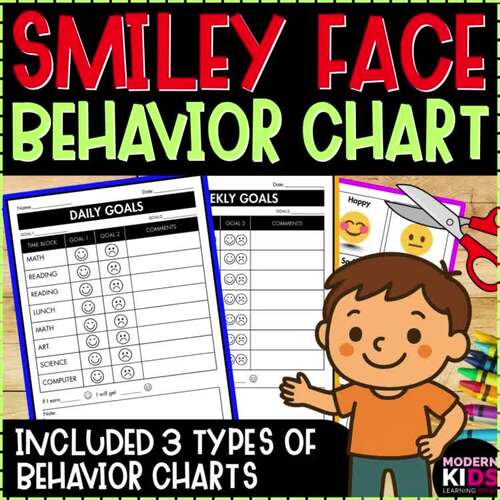 Individual Smiley Face Behavior Chart (Editable) - Clip Chart, Goal Setting