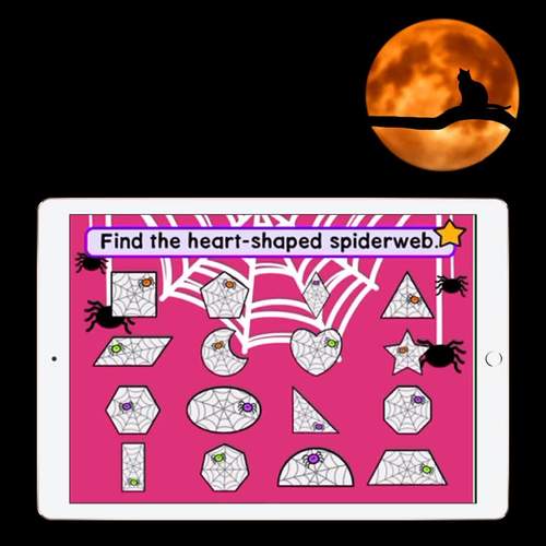 Find the heart with audio | Halloween shapes BOOM CARDS | TPT