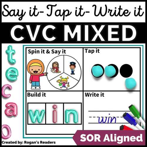 Orthographic Mapping Word Encoding Mats - CVC Short Vowels by Rogan's ...