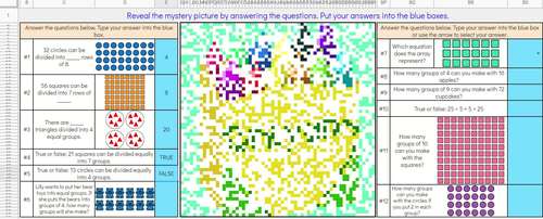 Digital Math Pixel Art Mystery 3rd Grade Division with Equal Groups 3.OA.2