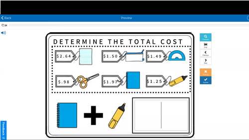 Life Skills Boom Card™: Determine the Total Cost: School Supplies Task ...