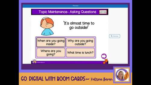 Boom™ Cards: Topic Maintenance- Asking Questions by Katrina Bevan