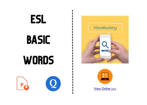 ESL Beginner Vocabulary. PPTx. Flashcards. Prompts. EFL. Learning English.