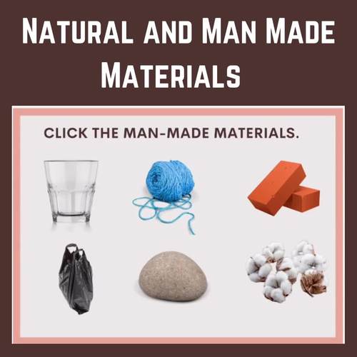 Natural and Man Made Materials Boom Cards by Disha Digital School